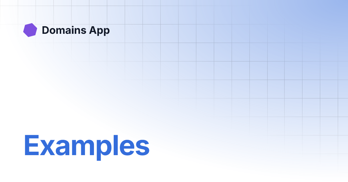 Examples | Domains App