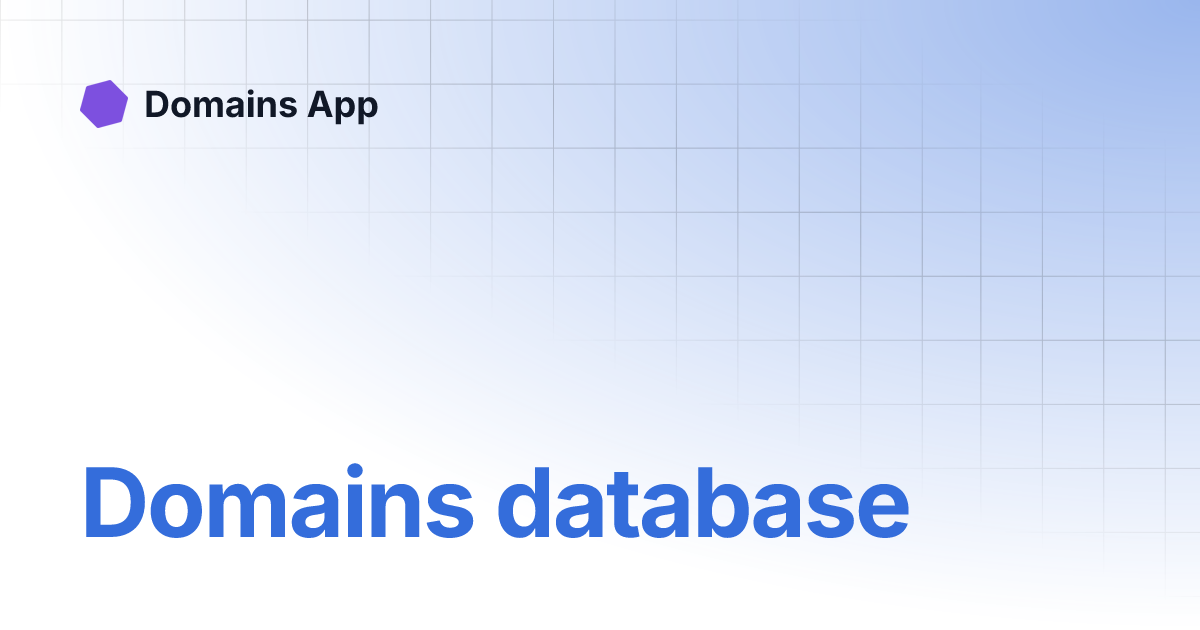 Domains database | Domains App
